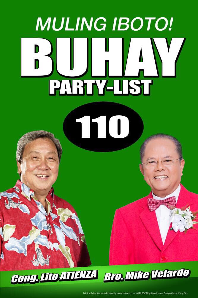 BUHAY Party List – El Shaddai’s Brother Mike Velarde WITHDRAWS support ...